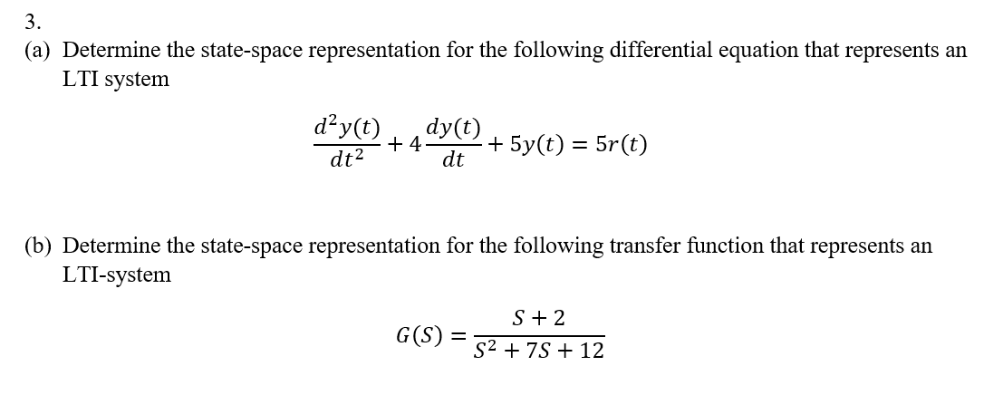 Solved Determine the state-space representation for the | Chegg.com