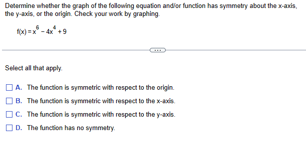 Solved Determine whether the graph of the following equation | Chegg.com
