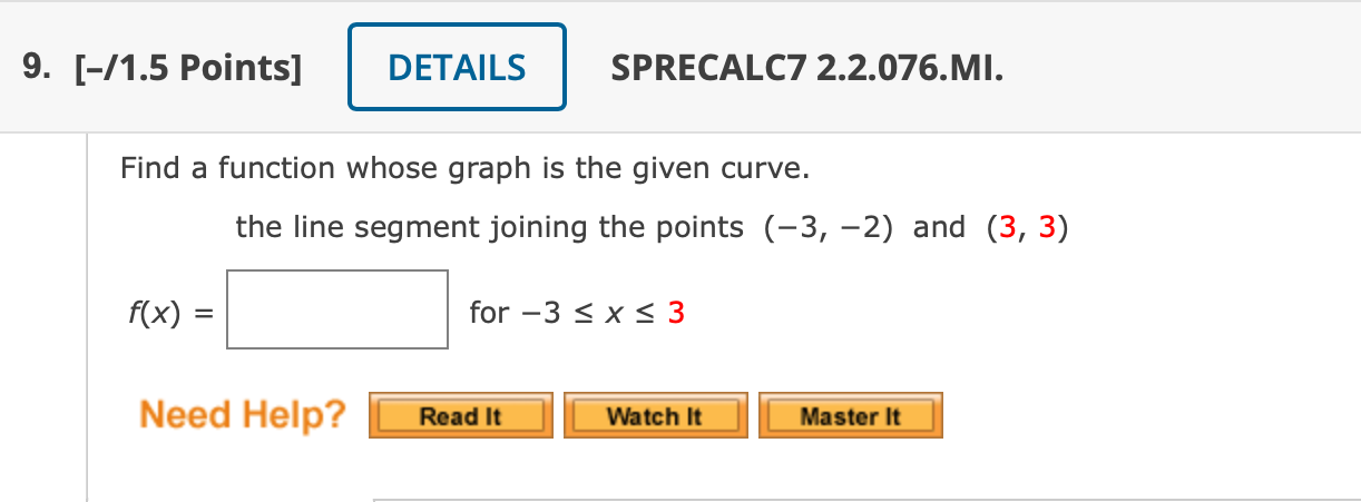 Solved Find a function whose graph is the given curve. the | Chegg.com