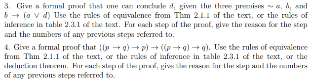 Solved Table 2.3.1 Valid Argument Forms Elimination Modus | Chegg.com