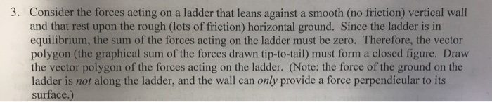 Solved 3. Consider the forces acting on a ladder that leans | Chegg.com