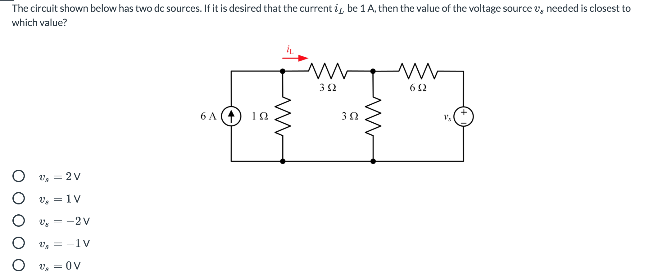 Solved The circuit shown below has two dc sources. If it is | Chegg.com