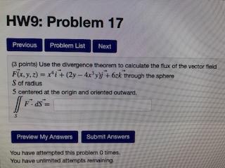 Solved HW9: Problem 17 Previous Problem List Next (3 points) | Chegg.com