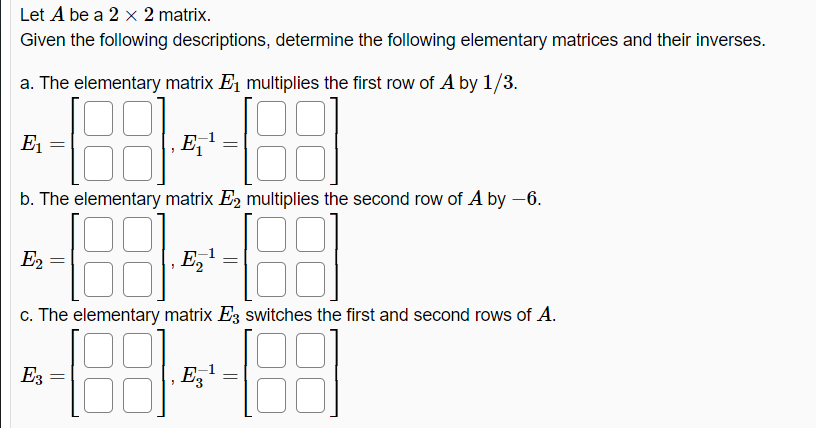 Solved Let A be a 2 x 2 matrix. Given the following | Chegg.com