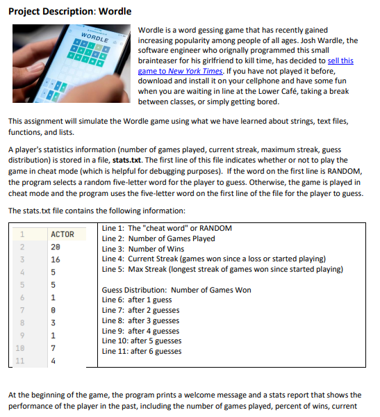 Solved WORDLE Project Description: Wordle Wordle is a word | Chegg.com