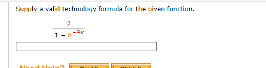Solved Supply a valid technology formula for the given | Chegg.com