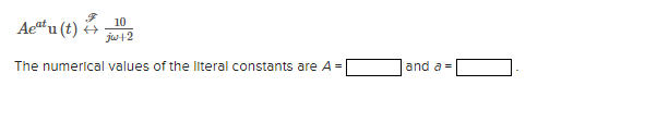 Solved Aetu (t) 10 > 12 The numerical values of the literal | Chegg.com