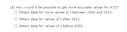 Solved (b) Construct a table of estimated values for N't). | Chegg.com