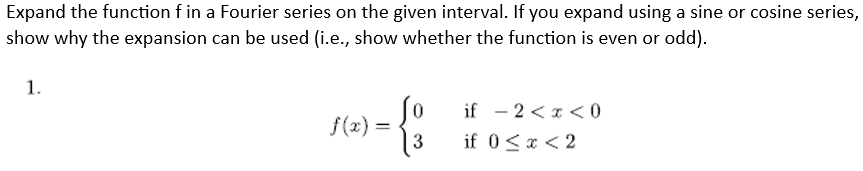 Solved Expand the function f in a Fourier series on the | Chegg.com