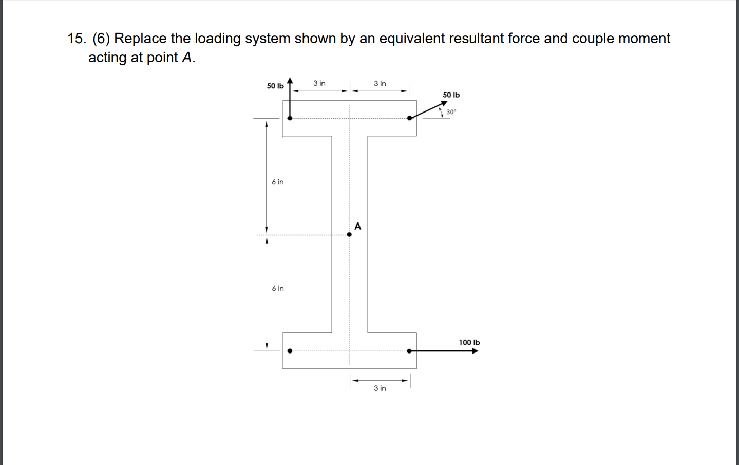 Solved Replace The Loading System Shown By An Equivalent 