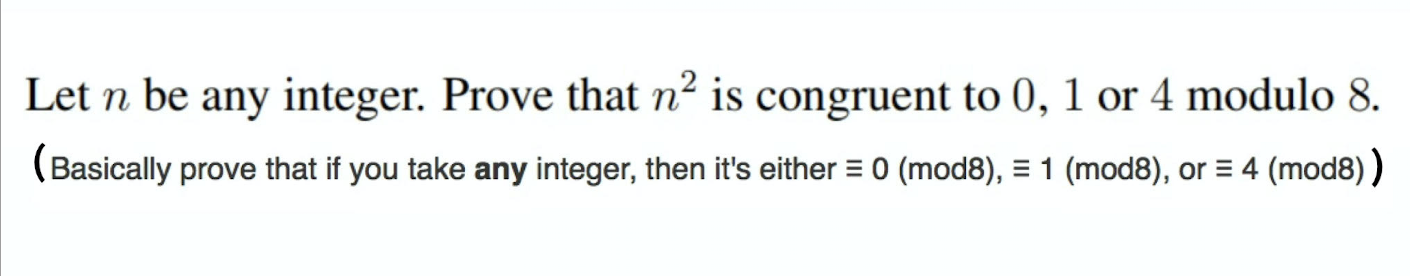 Solved NUMBER THEORY Let n be any integer. Prove that n^2 | Chegg.com