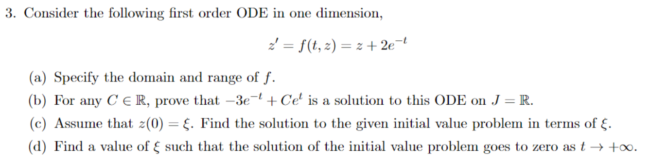 Solved 3 Consider The Following First Order Ode In One 7665