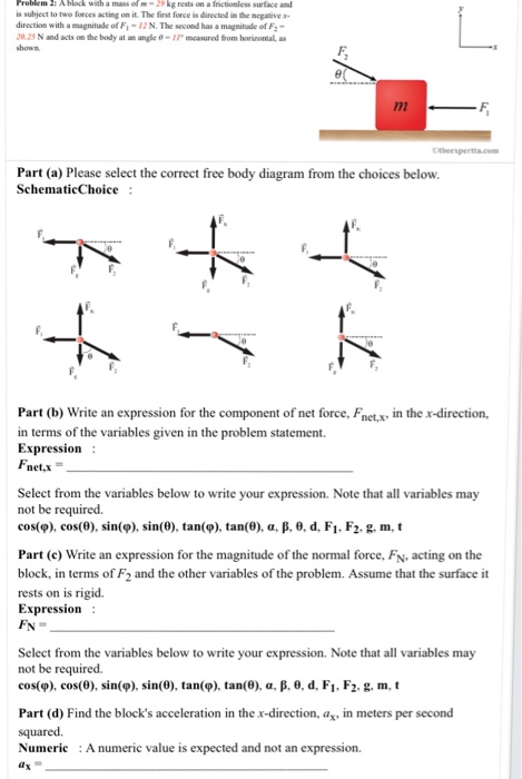 Solved is subject to two forces acting on it. The first | Chegg.com