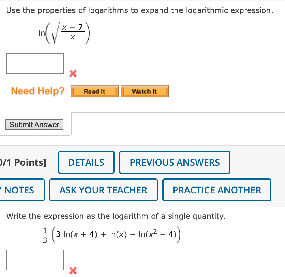 Solved Use the properties of logarithms to expand the | Chegg.com