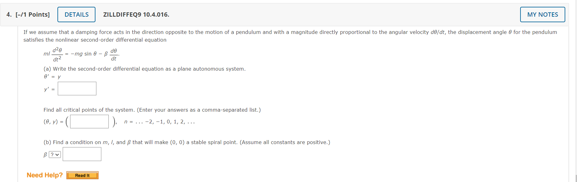 Solved satisfies the nonlinear second-order differential | Chegg.com