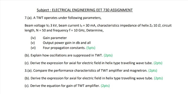 Solved Subject Electrical Engineering Eet 730 Assignment 3066