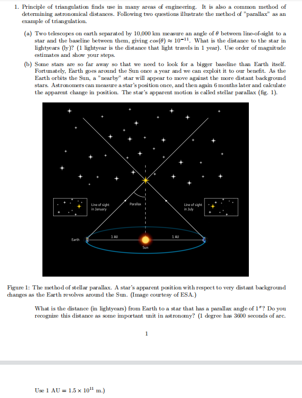Solved 1. Principle of triangulation finds use in many areas | Chegg.com