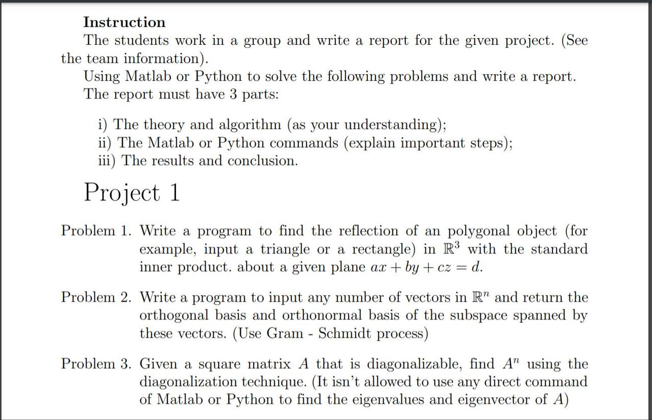 Solved Instruction The students work in a group and write a | Chegg.com