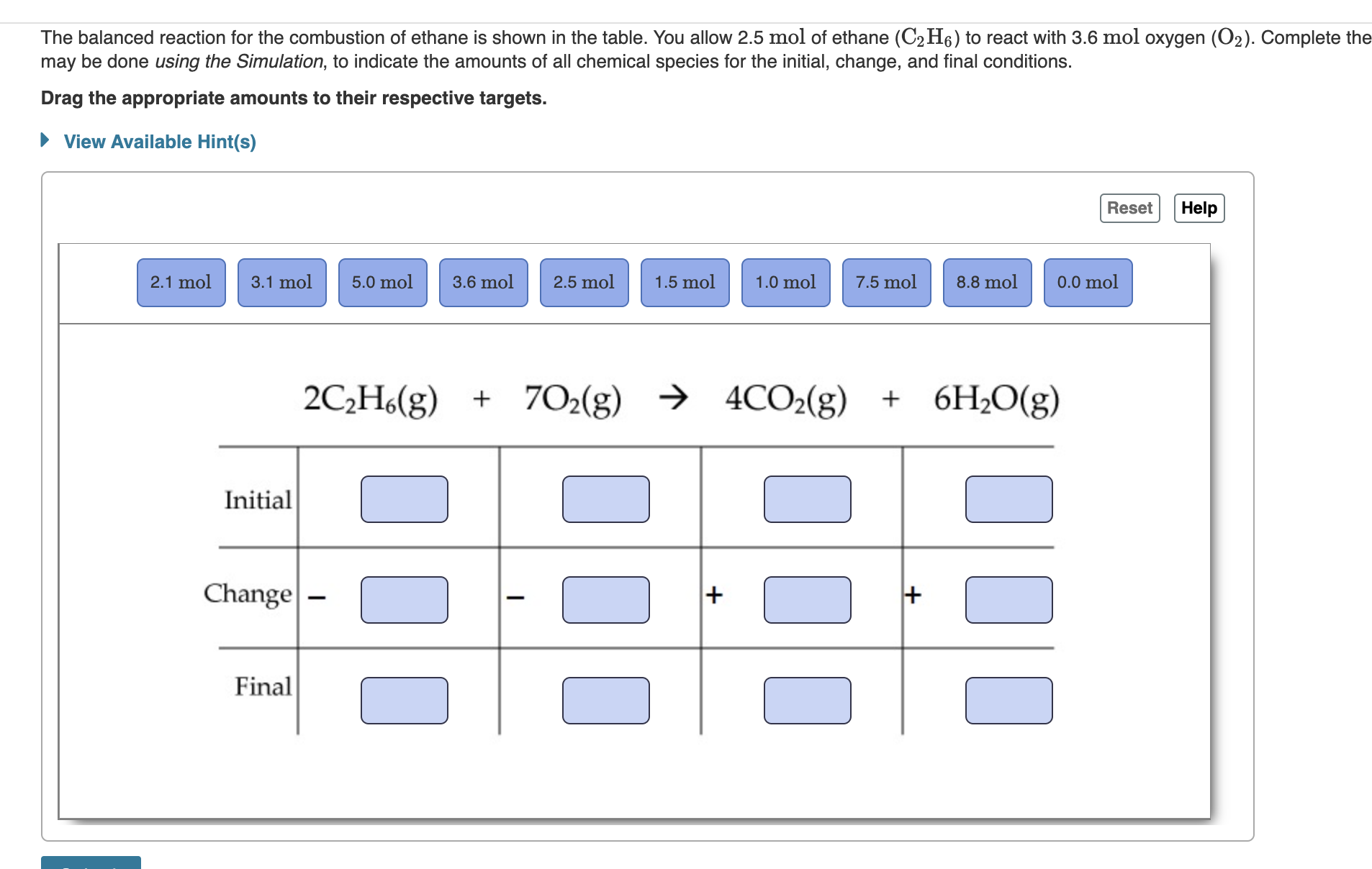 Solved Simulation - Stoichiometric Ratios and Limiting | Chegg.com
