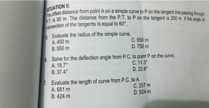 Solved SITUATION II The offset distance from point A on a | Chegg.com