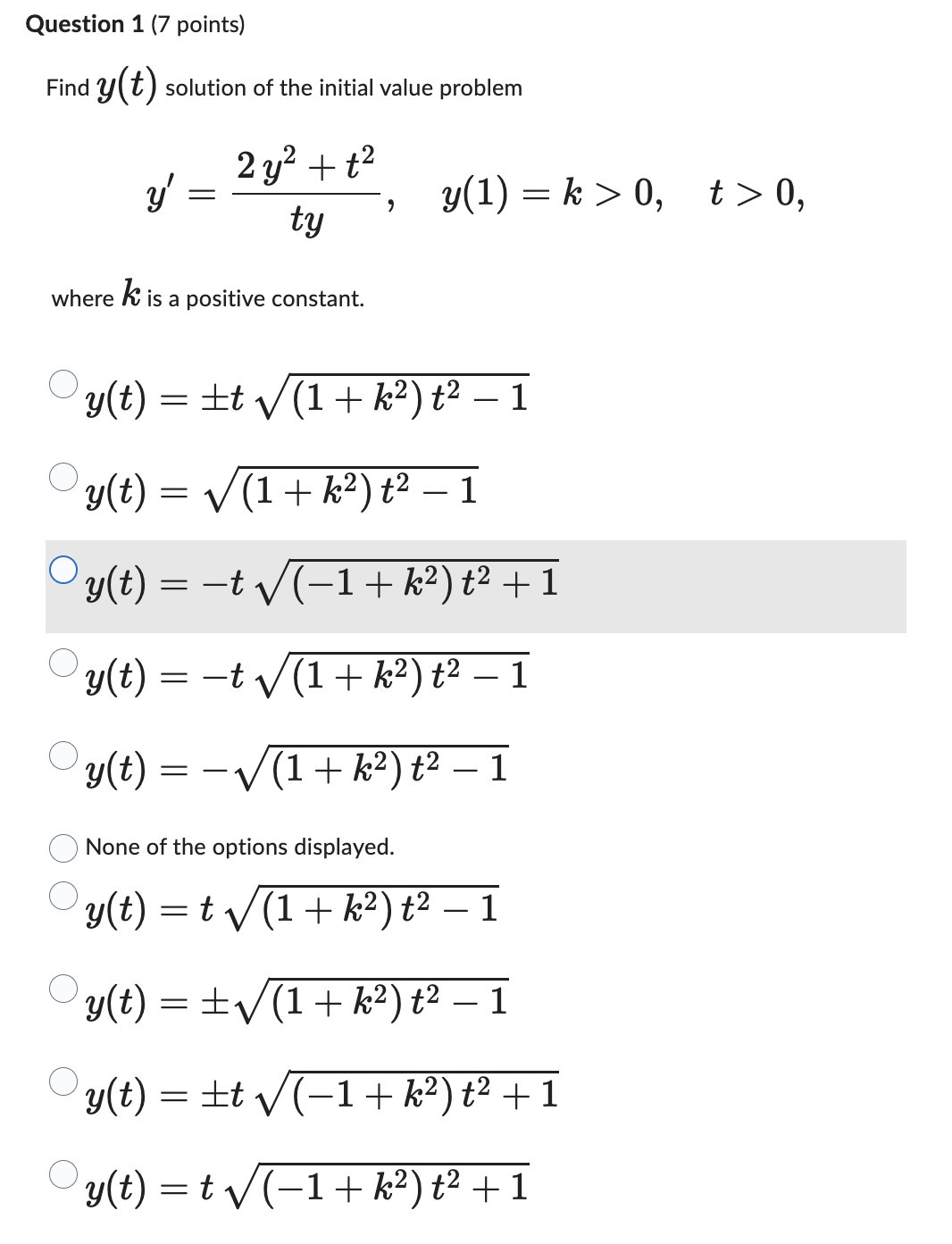 Solved Find y(t) ﻿solution of the initial value | Chegg.com