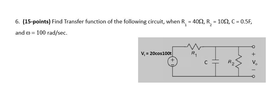 Solved 6. (15-points) Find Transfer function of the | Chegg.com