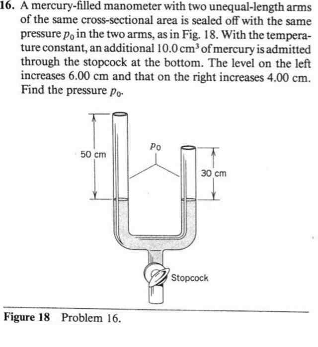 Solved 16. A mercury-filled manometer with two | Chegg.com