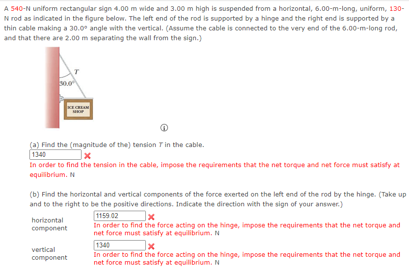 Solved A 540−N uniform rectangular sign 4.00 m wide and 3.00 | Chegg.com