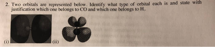 Solved 2. Two orbitals are represented below. Identify what | Chegg.com