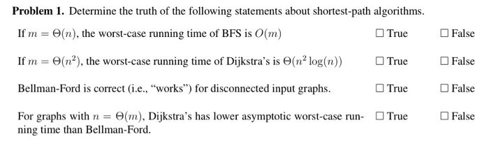 Solved Problem 1. Determine the truth of the following | Chegg.com