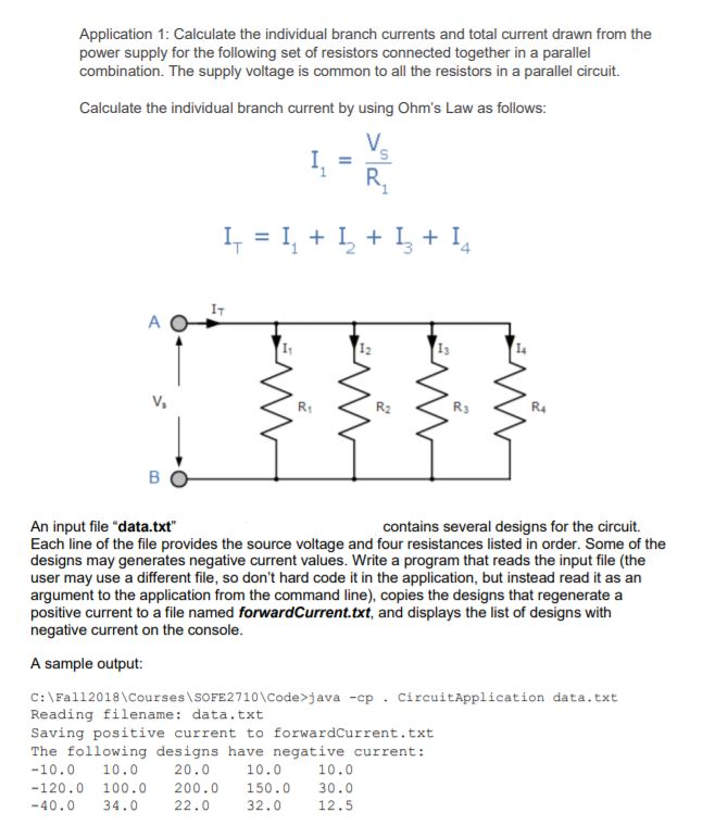 Solved Application 1: Calculate the individual branch | Chegg.com