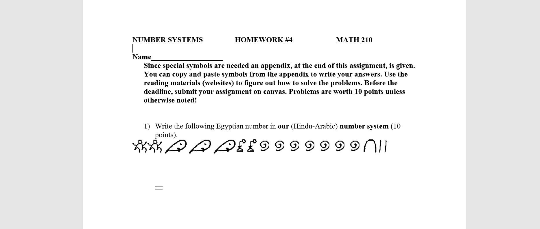 Solved NUMBER SYSTEMS HOMEWORK #4 MATH 210 Name Since | Chegg.com