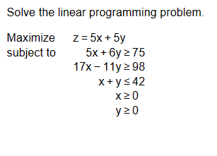 Solved Solve the linear programming problem. Maximize | Chegg.com