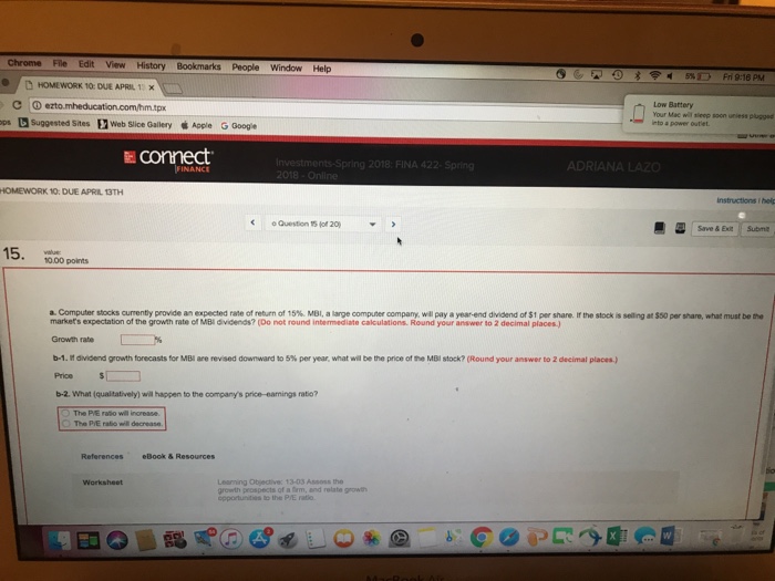 Solved Chrome File Edit View History Bookmarks People Window | Chegg.com