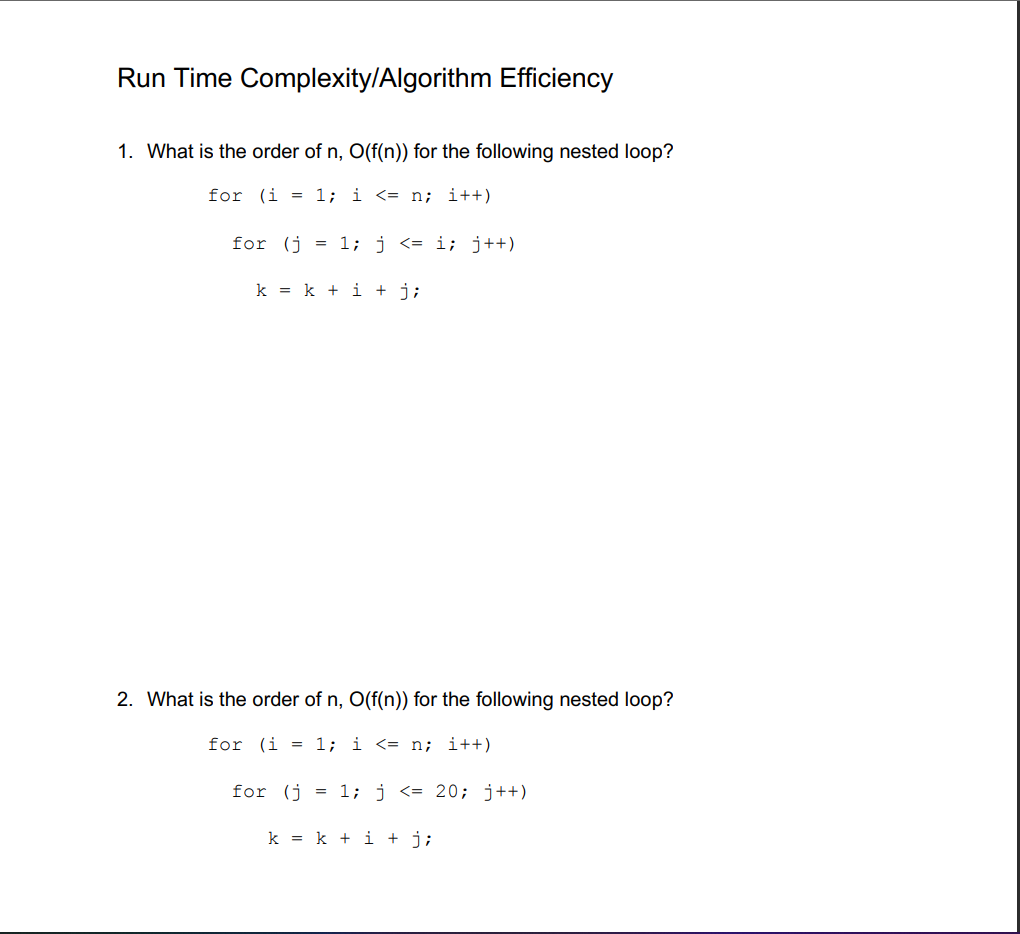 Solved Big O Notation Checking Your Understanding Objective: | Chegg.com