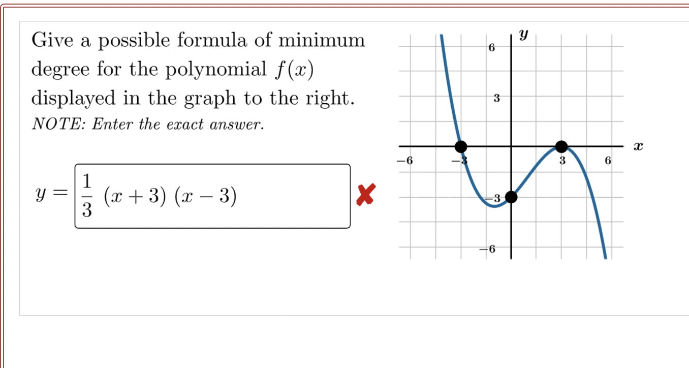 Solved Y 6 Give a possible formula of minimum degree for the | Chegg.com