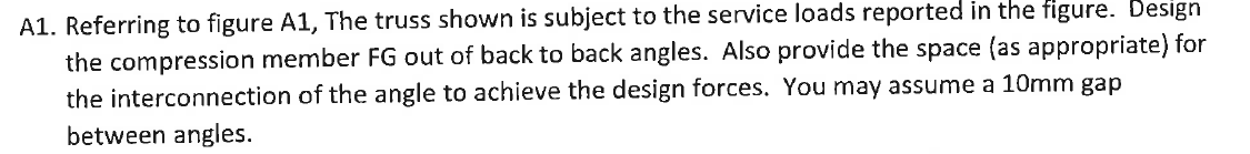 Solved A1. Referring to figure A1, The truss shown is | Chegg.com