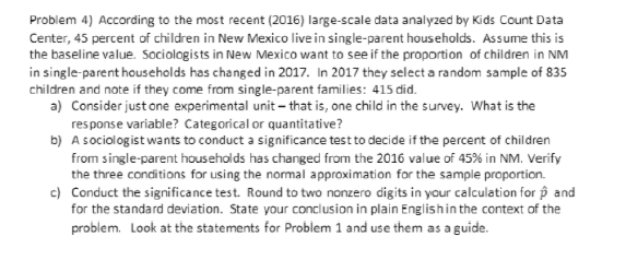 Solved For each of these problems, conduct a significance | Chegg.com