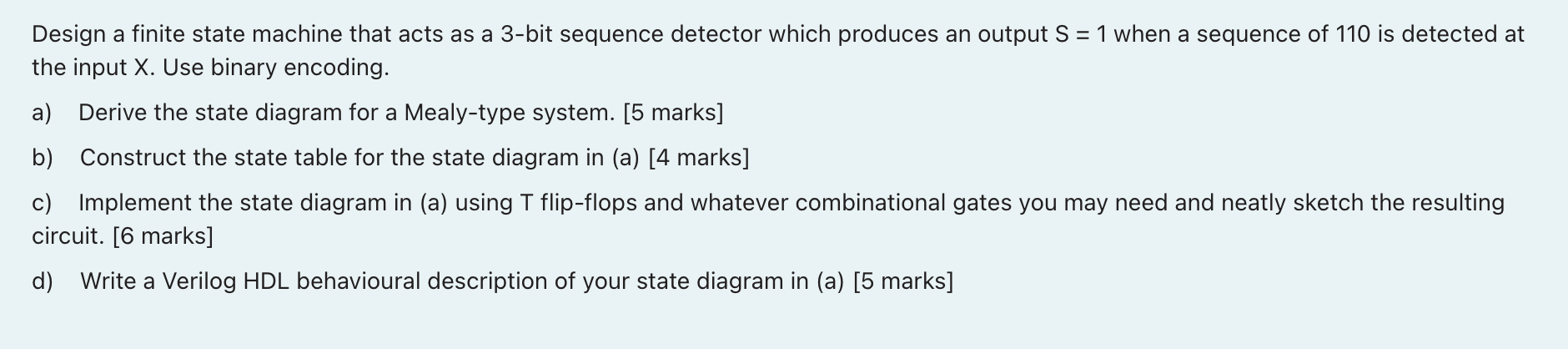 Solved Design a finite state machine that acts as a 3-bit | Chegg.com
