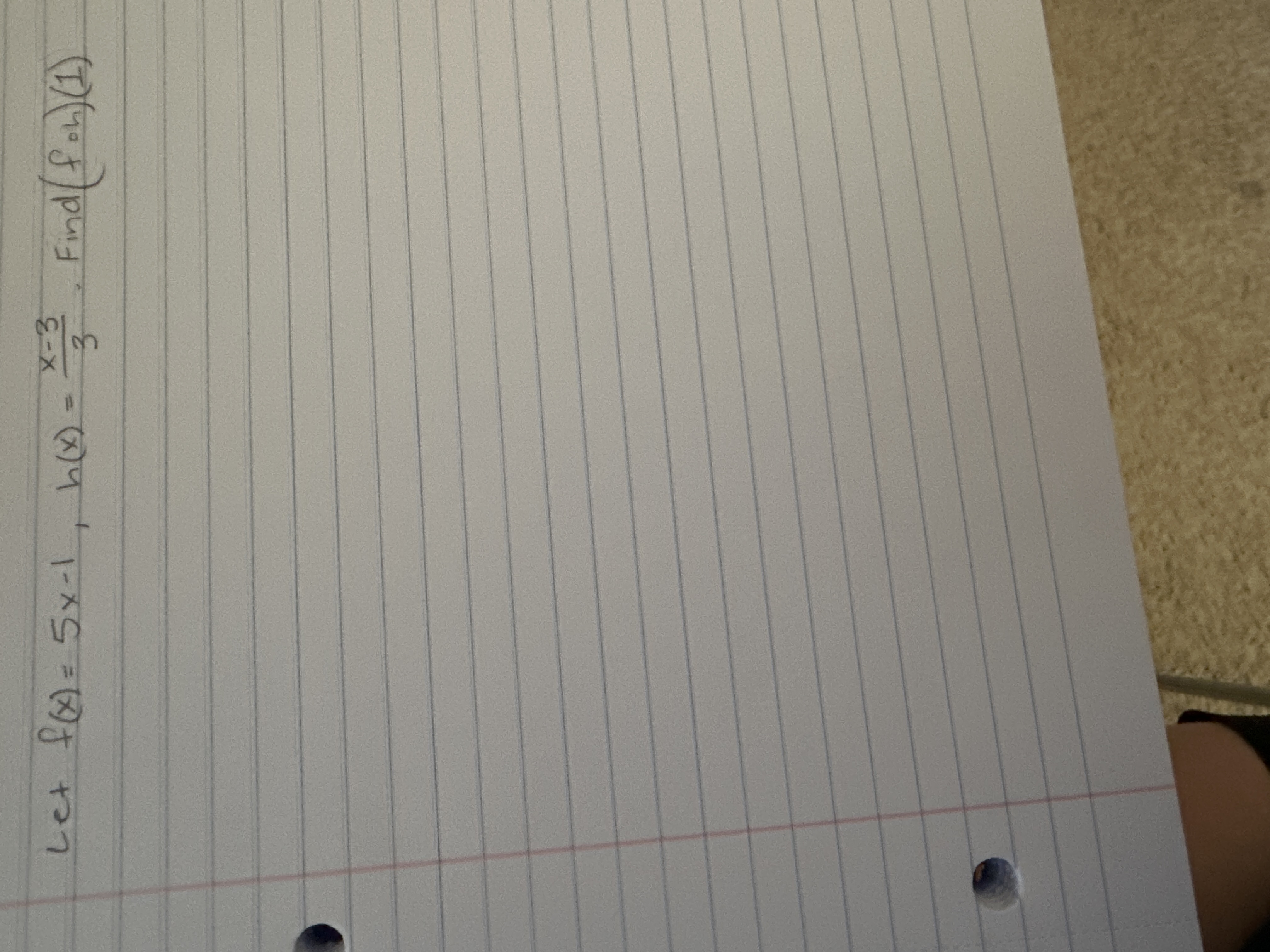 Solved Let f(x)=5x-1,h(x)=x-33. ﻿Find (f@h)(1) | Chegg.com