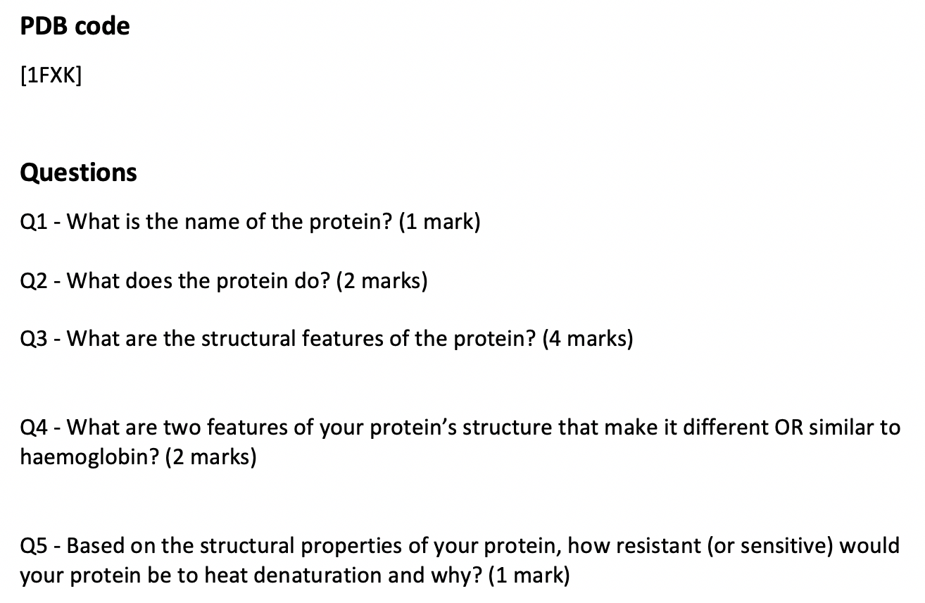 Solved PDB code [1FXK] Questions Q1 - What is the name of | Chegg.com