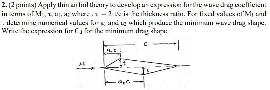 2. (2 points) Apply thin airfoil theory to develop an | Chegg.com