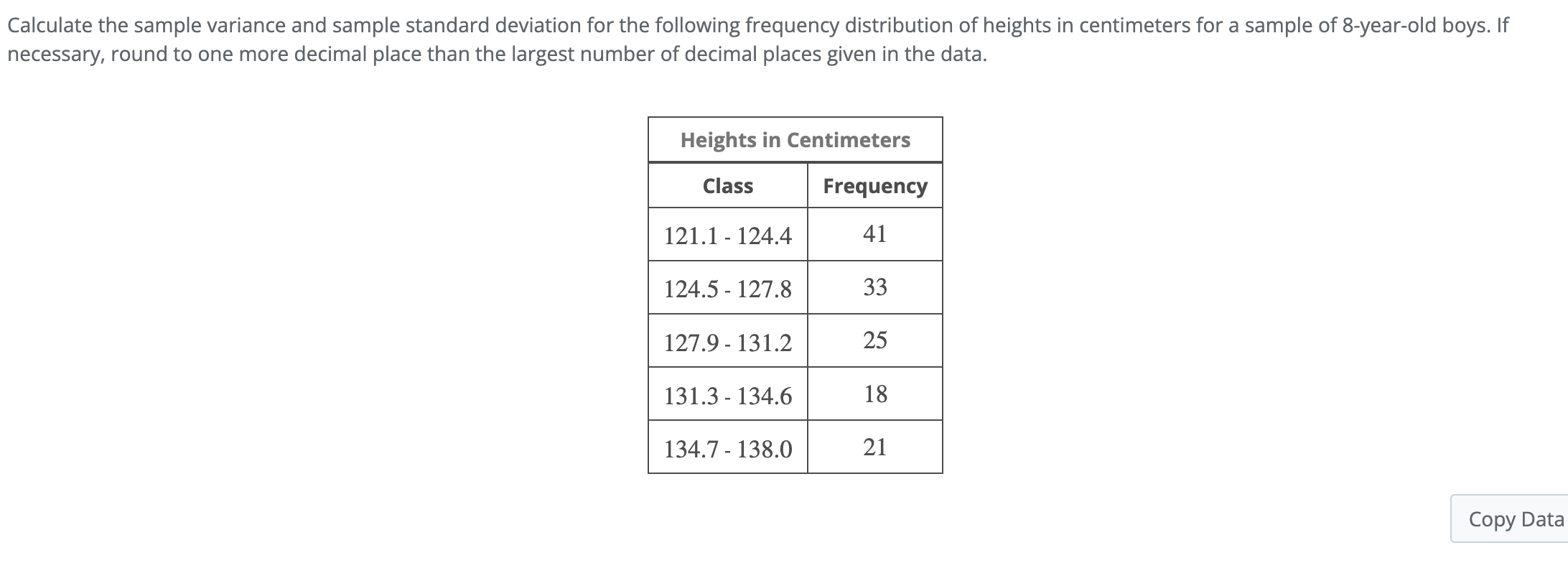 Solved Calculate the sample variance and sample standard | Chegg.com