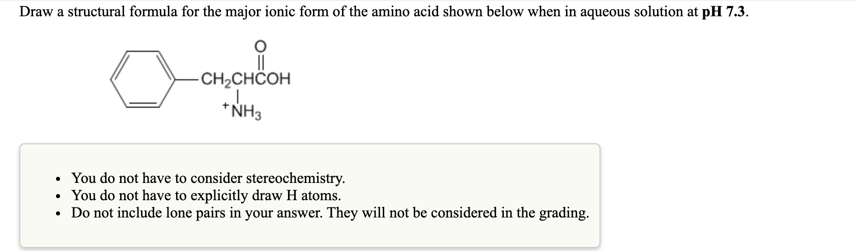 Solved Draw a structural formula for the major ionic form of | Chegg.com