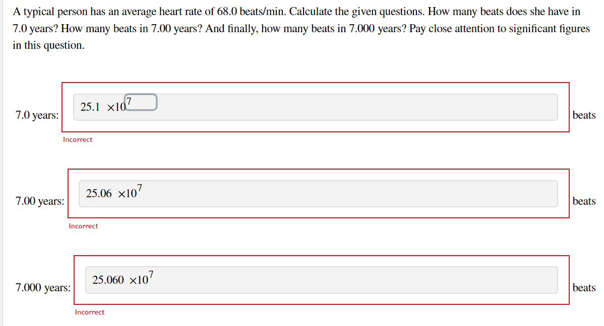 Solved A typical person has an average heart rate of 68.0 | Chegg.com