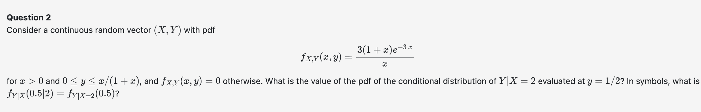 Solved Question 2\\nConsider a continuous random vector | Chegg.com