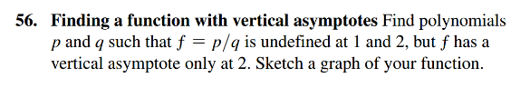 Solved 6. Finding a function with vertical asymptotes Find | Chegg.com