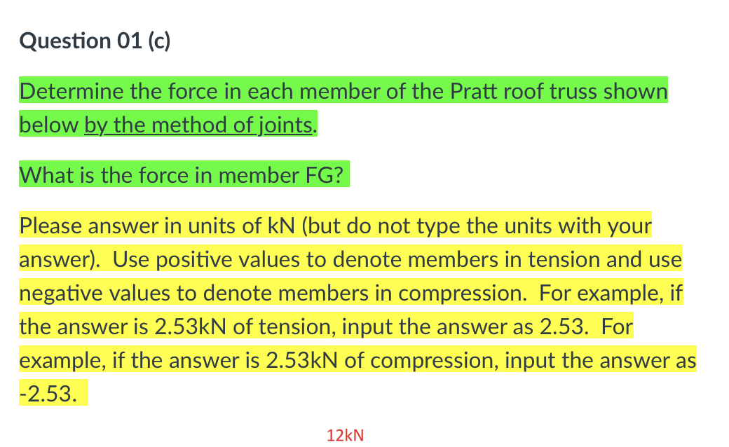 Solved 12kN 12kN 12kN J 12kN 12kN 1 K 6m Н. A B с D E F * 4m | Chegg.com