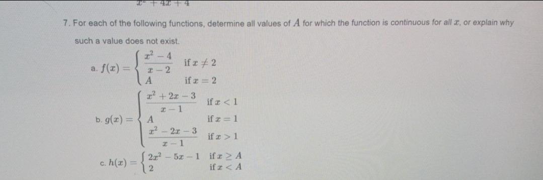 Solved 7. For each of the following functions, determine all | Chegg.com