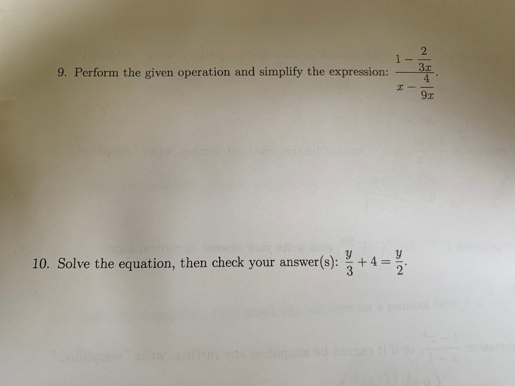 Solved 2 1 3T 4 9. Perform the given operation and simplify | Chegg.com